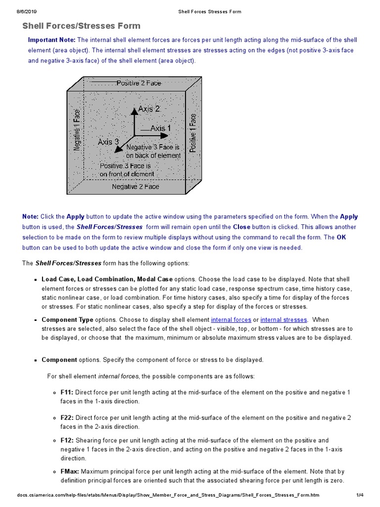 Shell Forces Stresses Form | PDF | Stress (Mechanics) | Extrusion