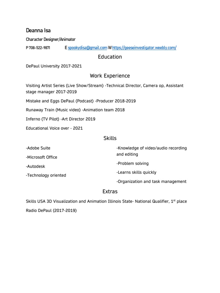 2021 Resume Isa | PDF | Art