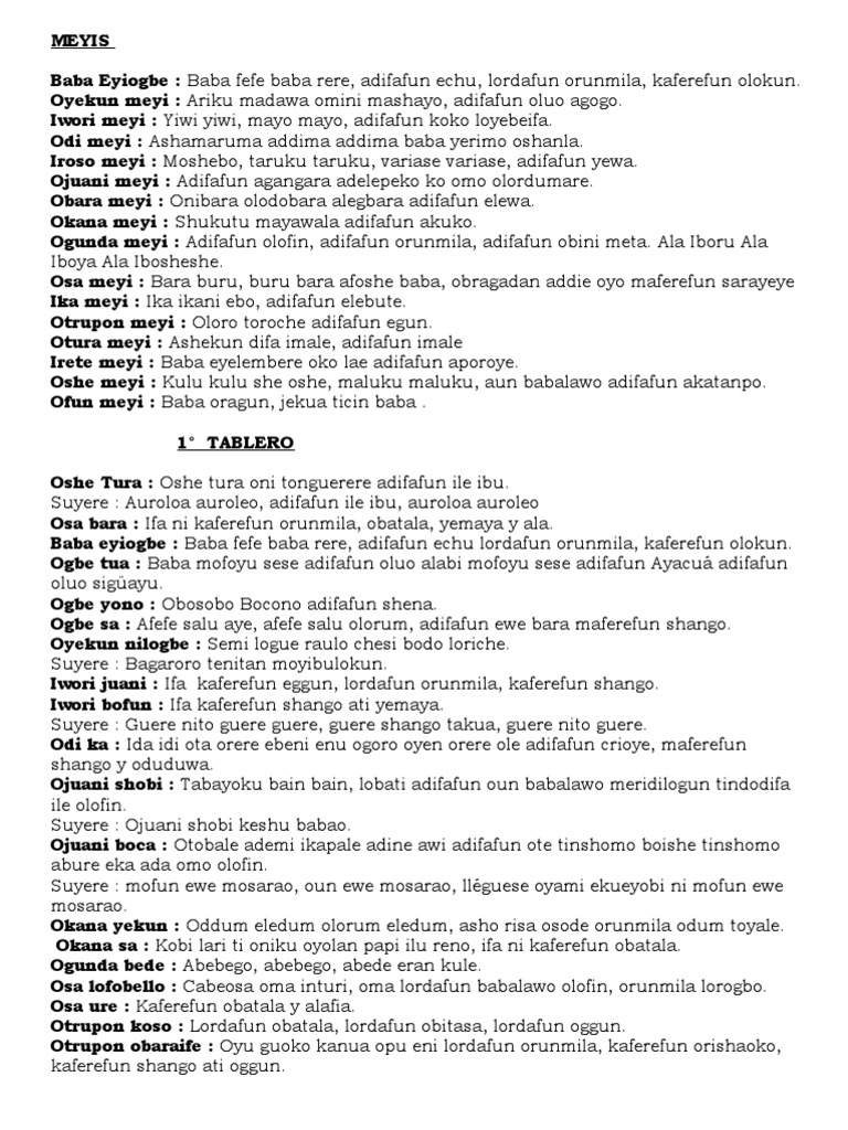 Signos Del Ebbo Significados | PDF | Santería