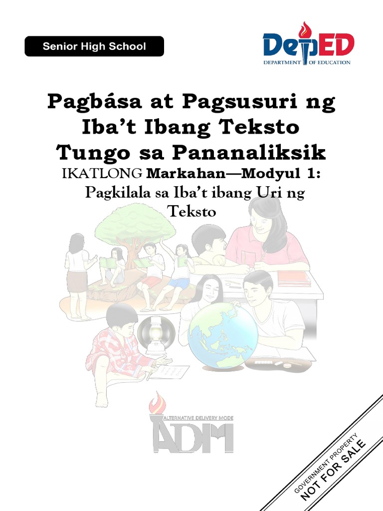 Module 1 Week 1-Pagbasa at Pagsusuri Sa Ibat Ibang Teksto Tungo Sa ...