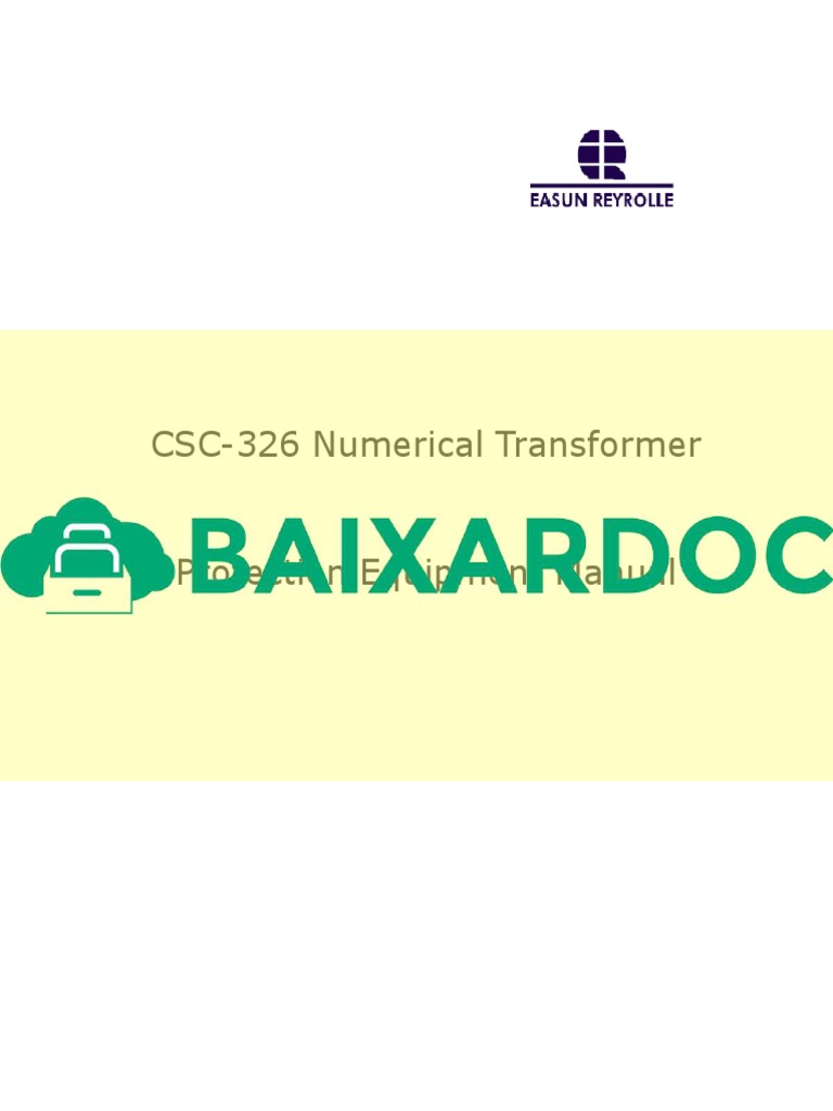 CSC 326 Manual | PDF | Transformer | Relay