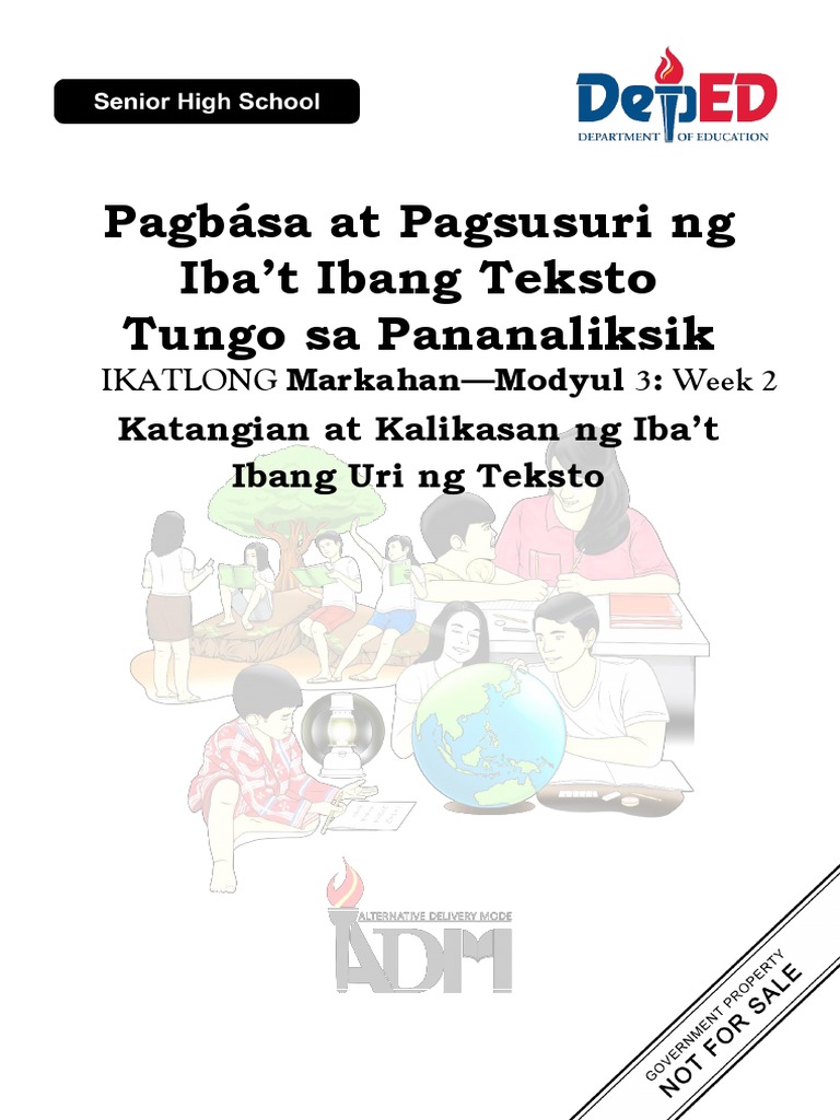 Module 3 Week 2-Pagbasa at Pagsusuri Sa Ibat Ibang Teksto Tungo Sa ...