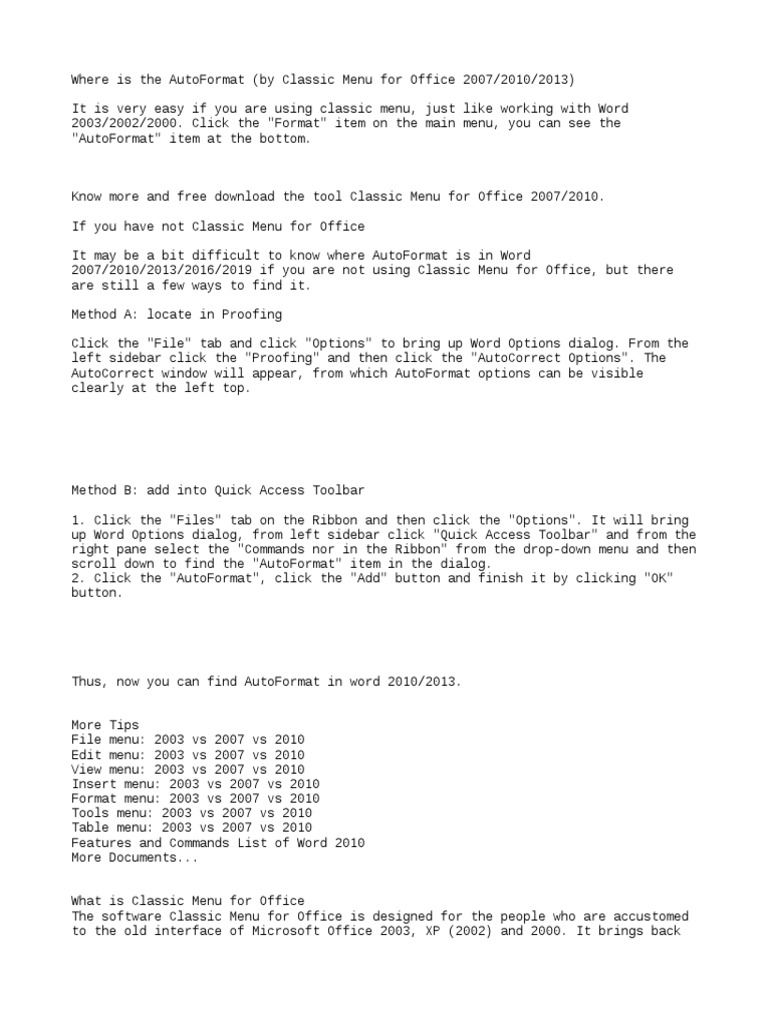 How Do I Automatically Format A Word Document | PDF | Microsoft Office ...