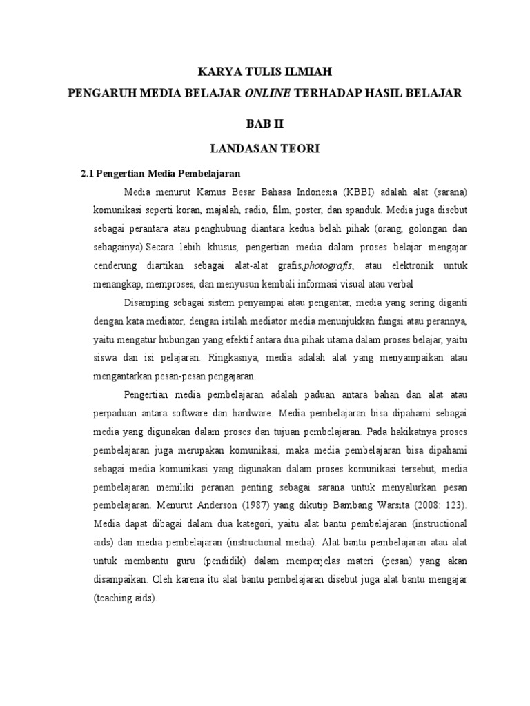 Karya Tulis Ilmiah Bab 2 | PDF
