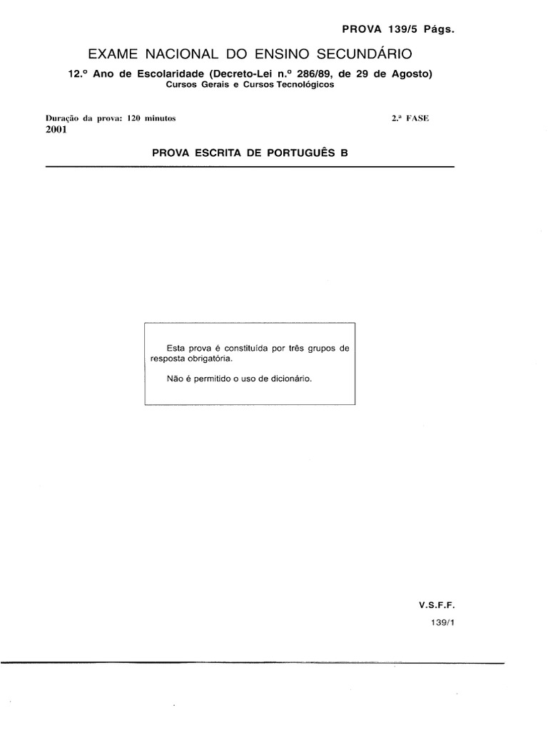 PortuguesB139 - Exame - 01 - Fase2-Álvaro de Campos | PDF