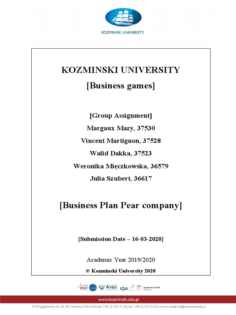 Business Plan Pear | PDF | Dividend | Competitive Advantage