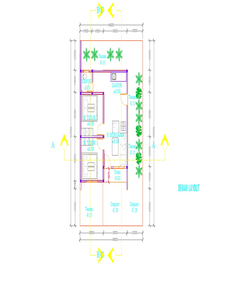 Denah Layout Rumah dan Taman | PDF