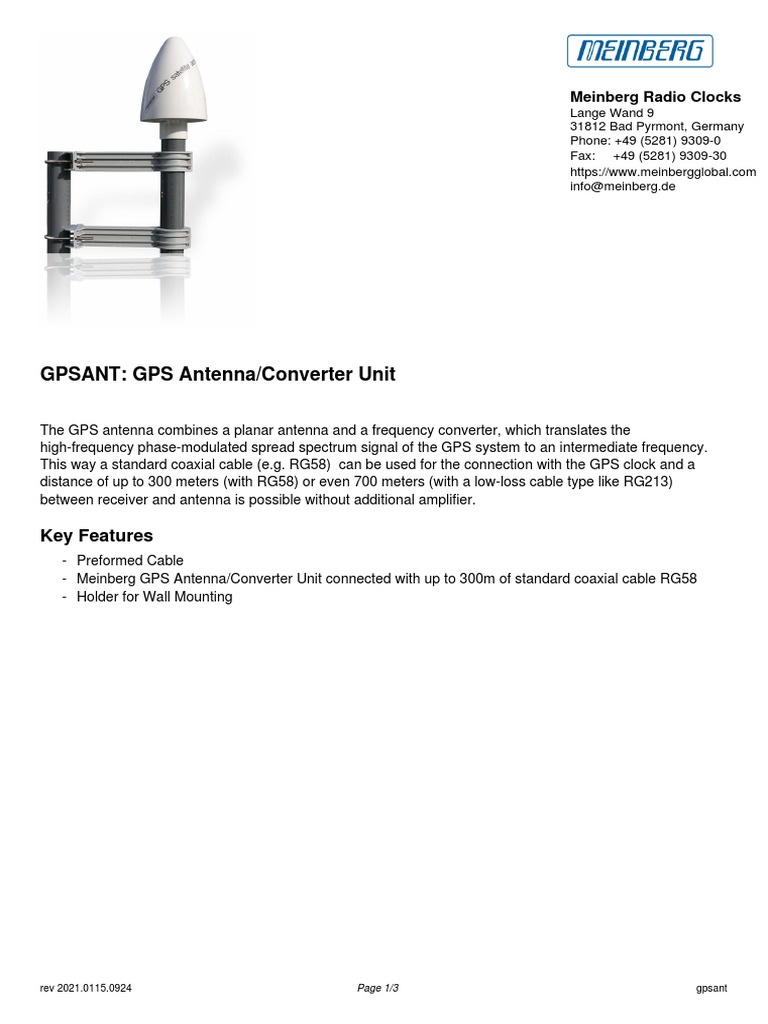 Meinberg GPS Antenna Overview | PDF | Cable Television | Antenna (Radio)