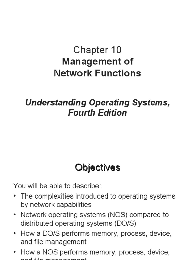 Management of Network Functions: Understanding Operating Systems, Fourth Edition | PDF ...