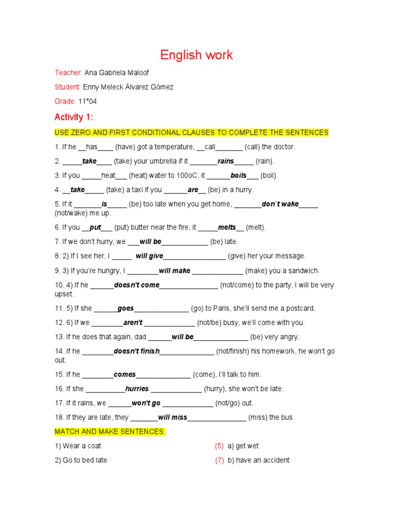 English Work: Activity 1 | PDF | Syntax | Linguistics