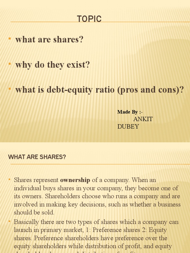 What Are Shares? Why Do They Exist? What Is Debt-Equity Ratio (Pros and ...