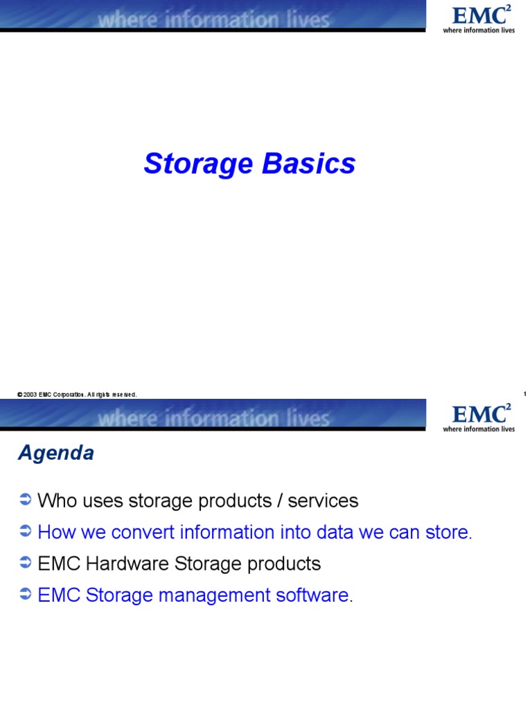 Storage Basics: © 2003 EMC Corporation. All Rights Reserved. 11 | PDF ...
