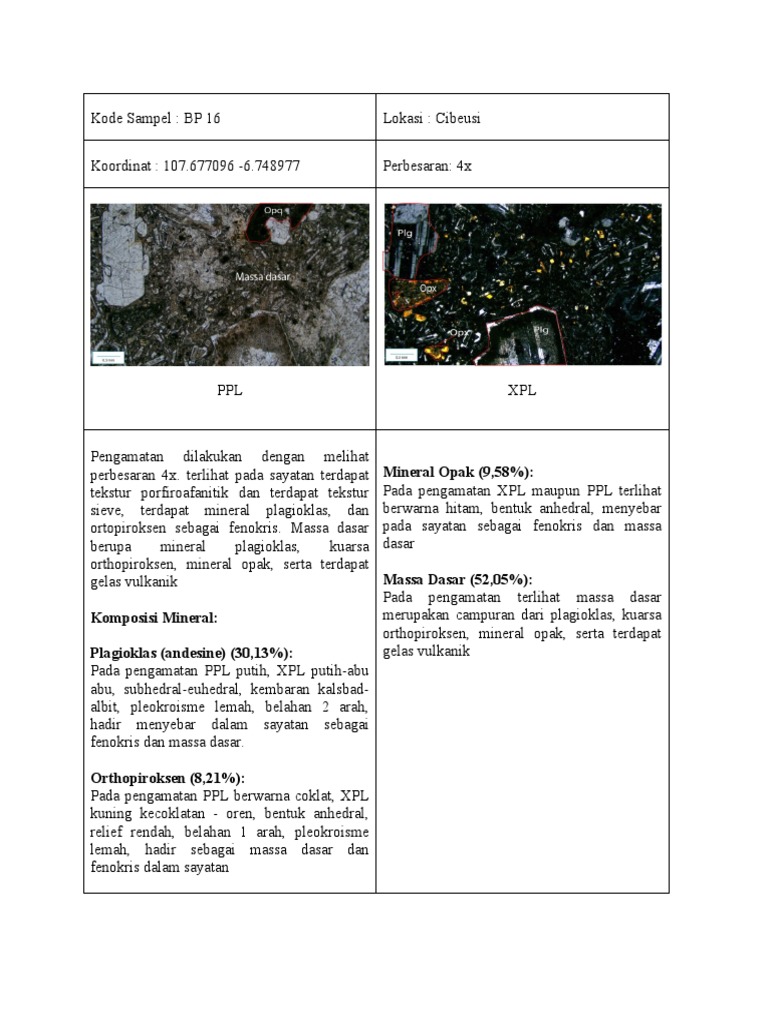 Deskripsi Sayatan | PDF