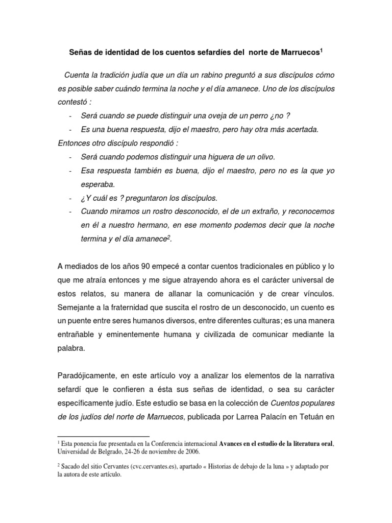 Senas de Identidad de Los Cuentos Sefard | PDF | Judios | Solomons