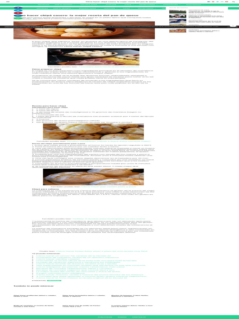 Cómo Hacer Chipá Casero - La Mejor Receta Del Pan de Queso | PDF ...