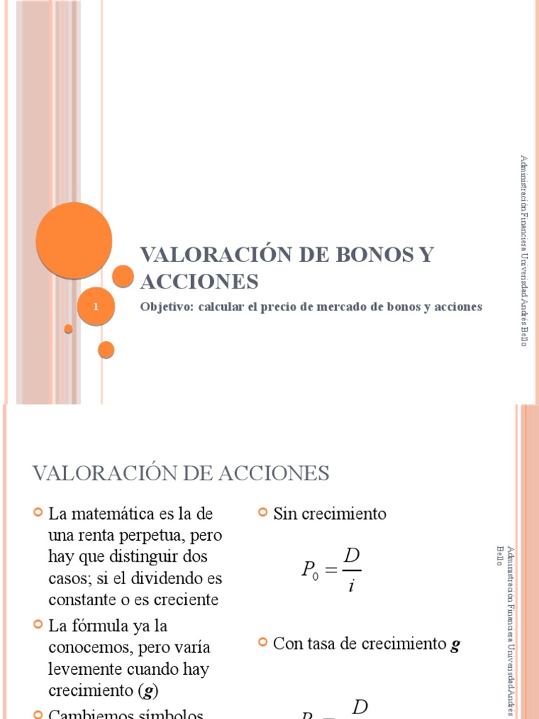 Clase 10 - Valoración de Bonos y Acciones | PDF | Compartir (Finanzas) | Ciencias económicas