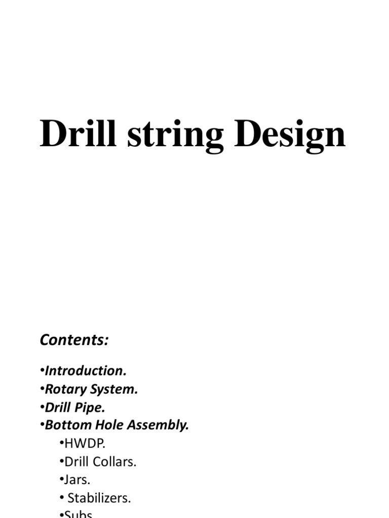 Drill String Design | PDF | Pipe (Fluid Conveyance) | Yield (Engineering)