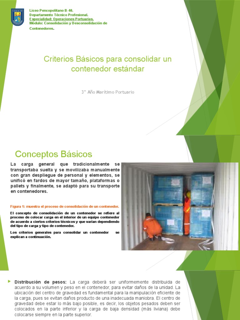 Criterios para Consolidar Contenedores | PDF | Dióxido de carbono | Carbón