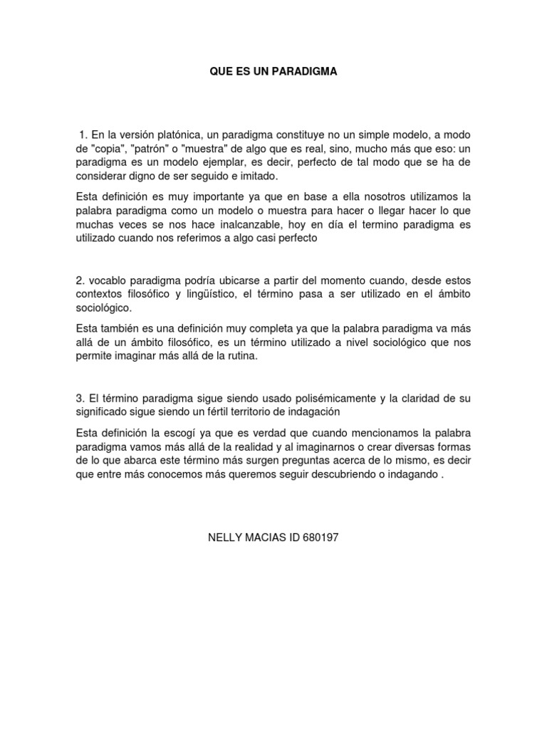 Definición y Significado de Paradigma | PDF | Crecimiento personal y ...