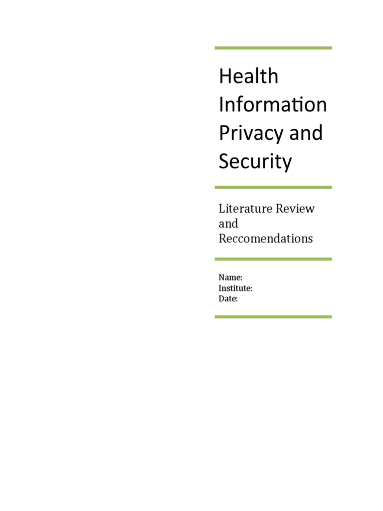 Health Information Privacy and Security | PDF | Electronic Health ...