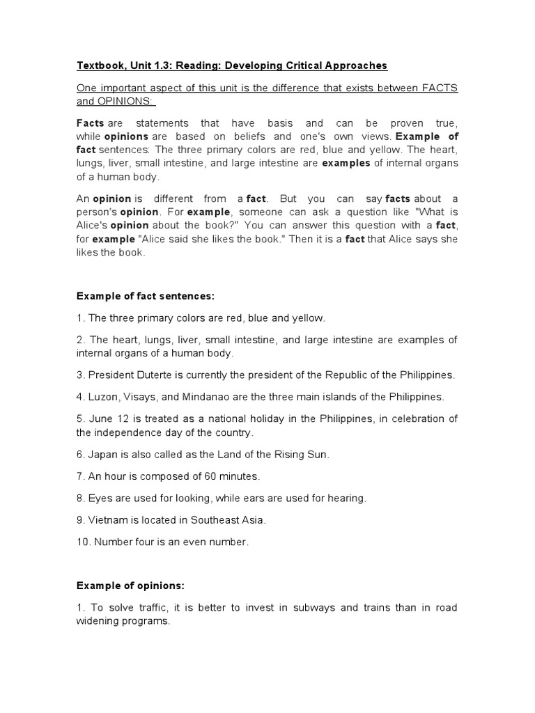 Facts Are Statements That Have Basis and Can Be Proven True, Fact ...