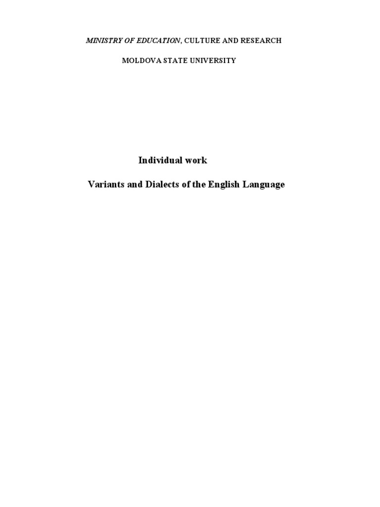 Variants of English Dialects | PDF | English Language | Scots Language