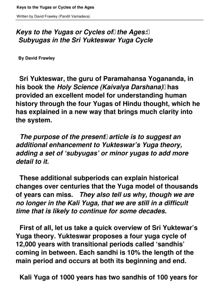 Keys To Yugas and Cycles | PDF