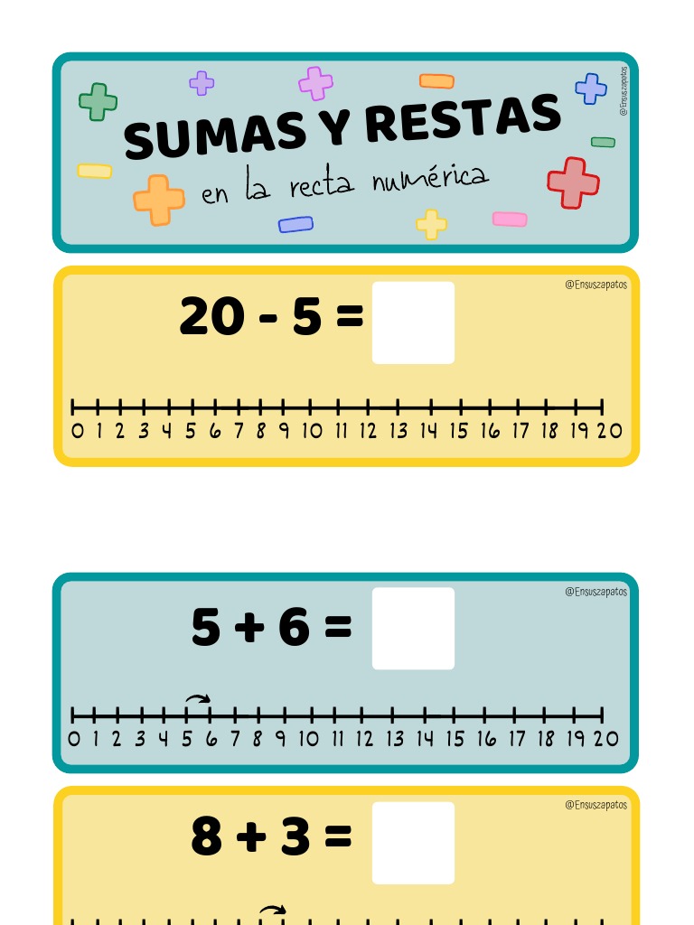 Sumas y Restas en La Recta Numerica | PDF