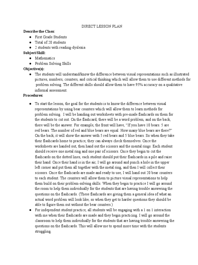 Direct Lesson Plan - Chelsea Shetayh | PDF | Lesson Plan | Pedagogy