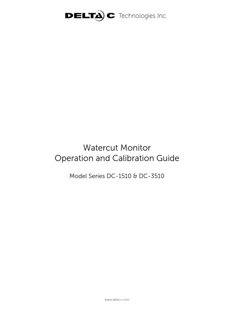 Watercut Monitor Operation and Calibration Guide: Model Series DC-1510 ...