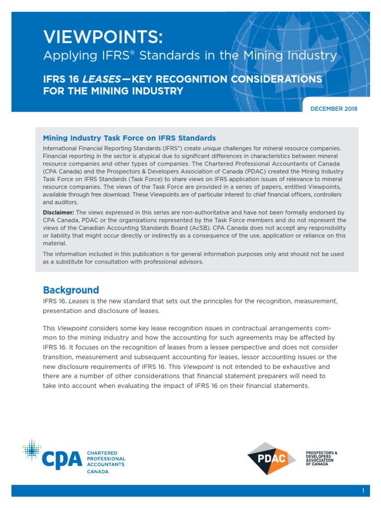 Viewpoints:: Applying IFRS® Standards in The Mining Industry | PDF ...