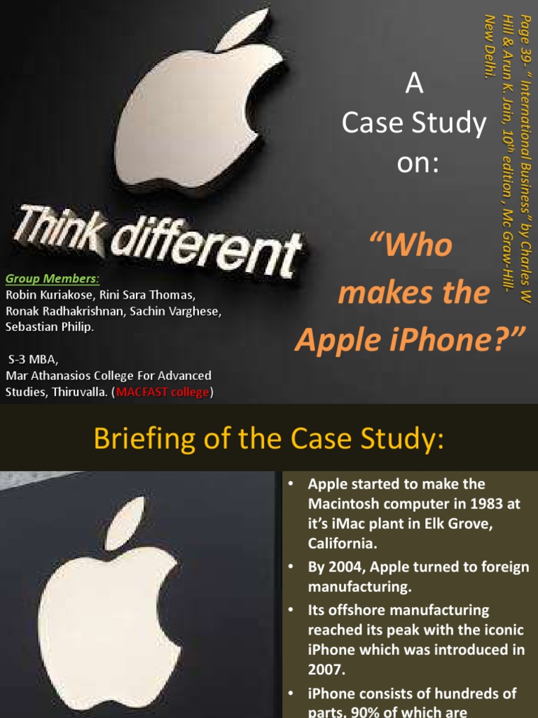 Apple Case Study | PDF | Apple Inc. | Outsourcing