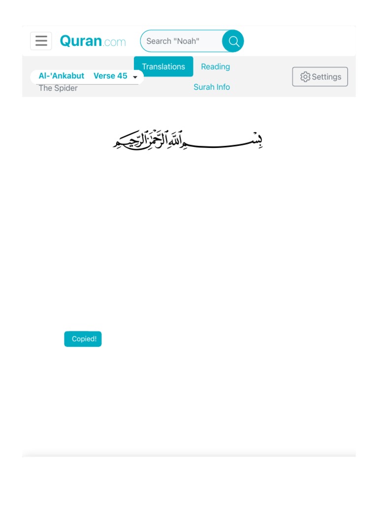Surah Al-'Ankabut - 29-45 | PDF