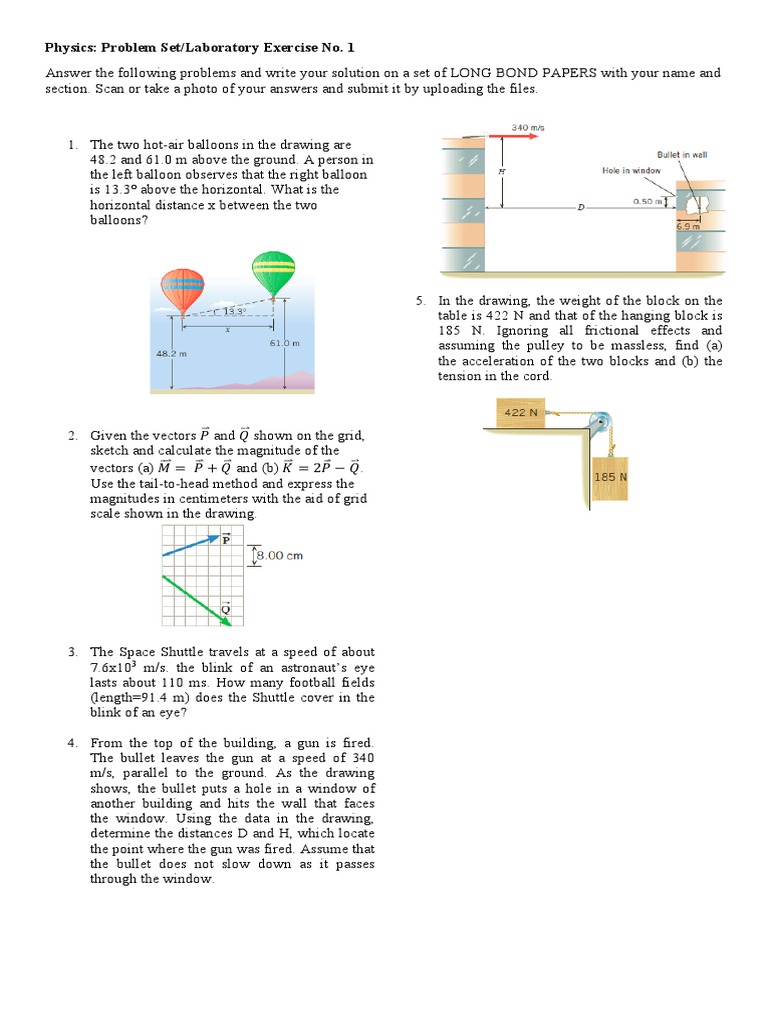 Physics Lab Exercise No 1 | PDF