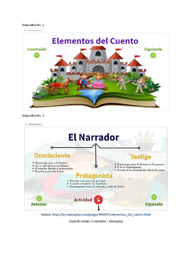 Elementos del Cuento y Recursos Educativos | PDF