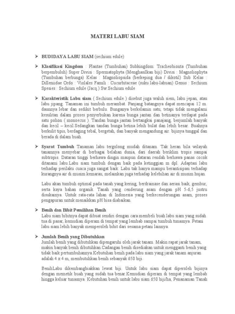 Materi Labu Siam | PDF