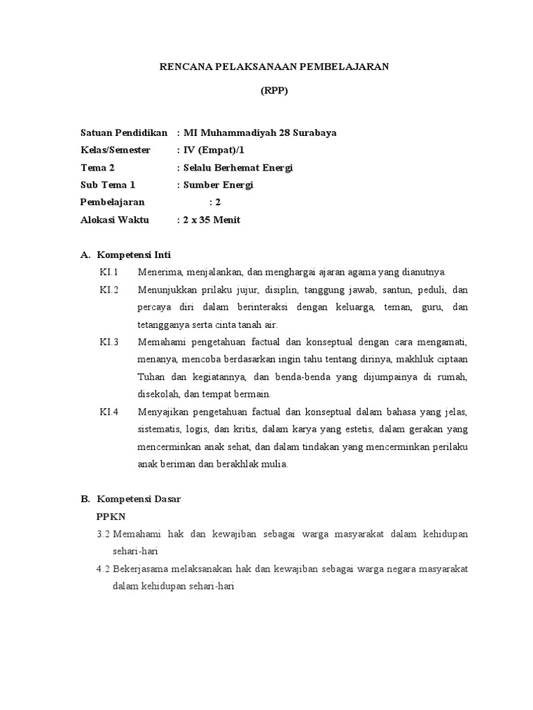 RPP Kelas 4 | PDF | Karier & Perkembangan | Seni & Disiplin Bahasa