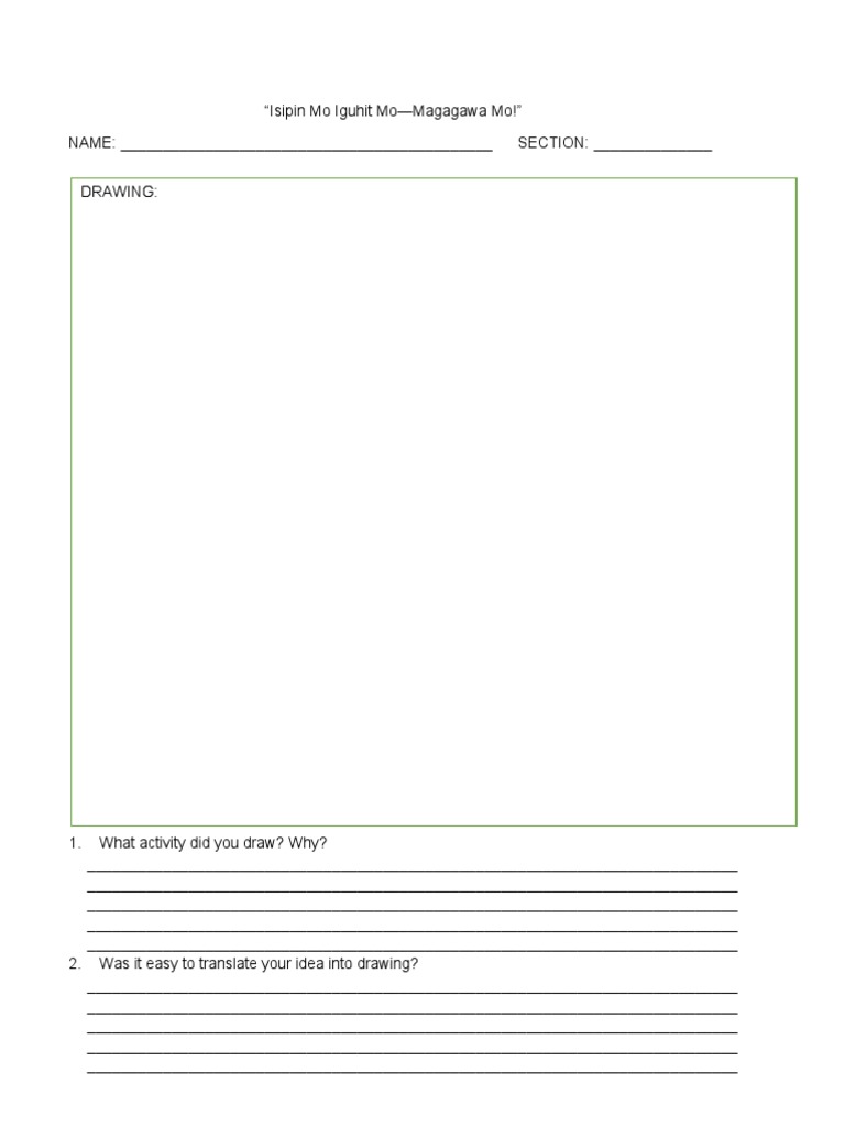 Isipin Mo Iguhit Mo Activity Guide | PDF | Career & Growth | Business