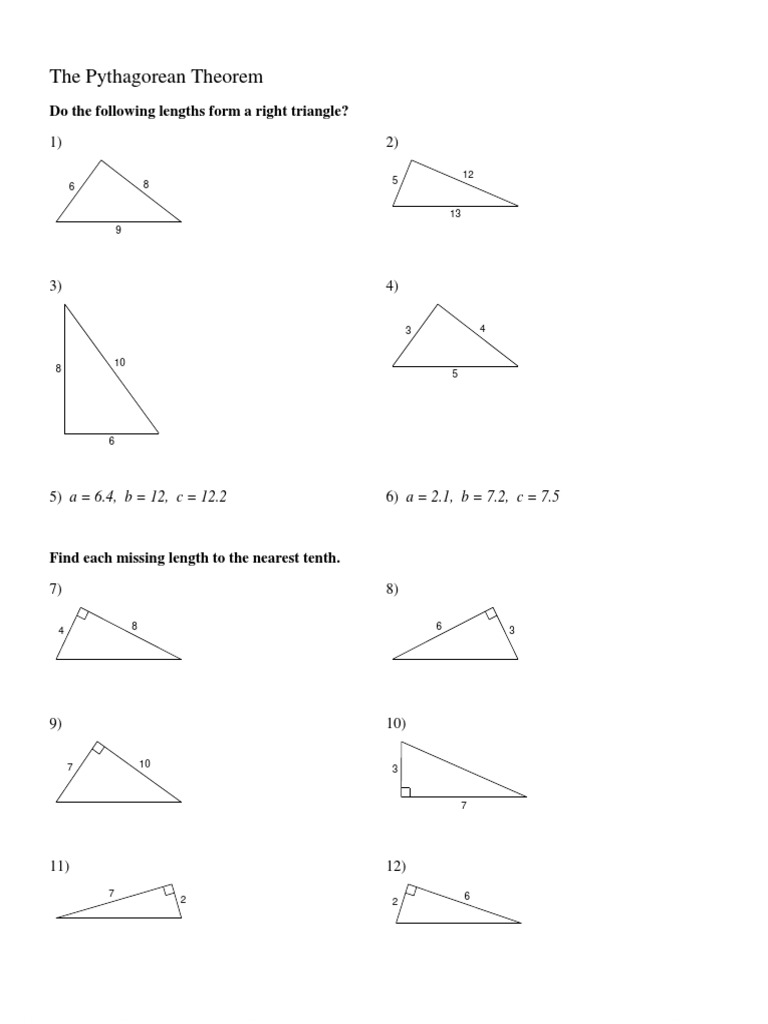 Pythagoras Theorem (Class 7th, 8th) | PDF | Mathematical Objects ...