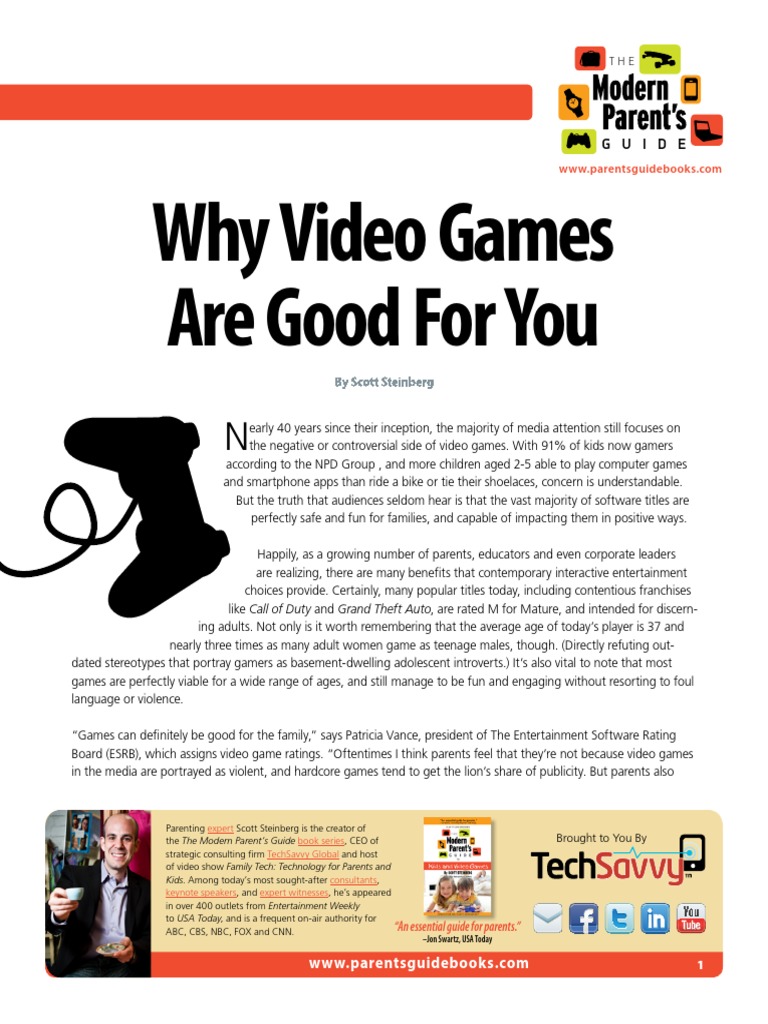 Why Video Games Are Good For Kids and Parents | PDF | Video Games | Leisure