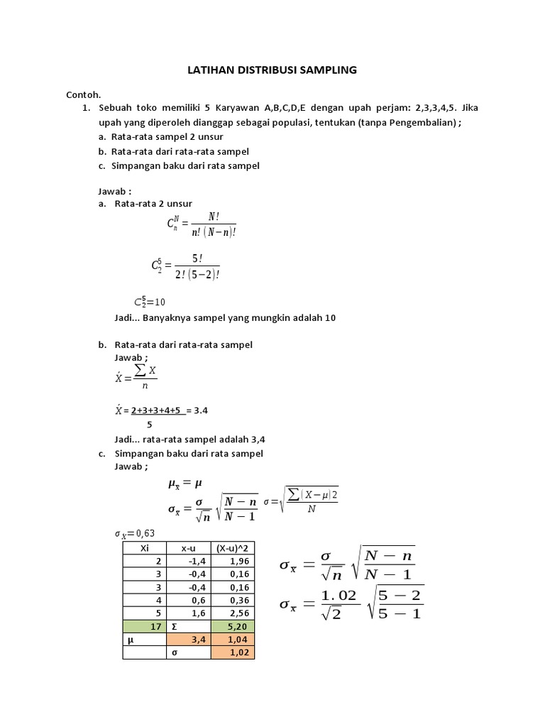 DISTRIBUSI SAMPLING DAN PROBABILITAS | PDF