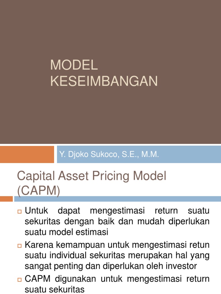 Memahami Model CAPM dan CML | PDF