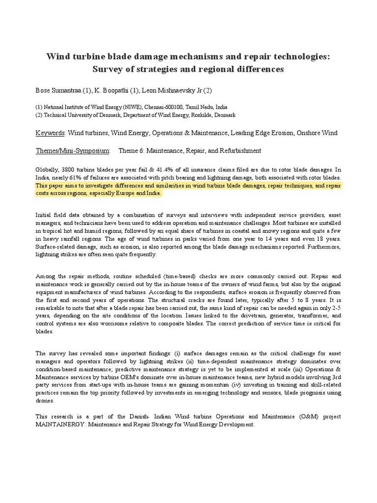 Final Abstract For WESC 2021 | PDF | Wind Turbine | Wind Power