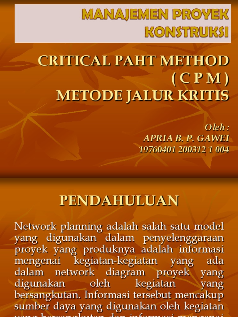 Materi MPK Ganjil 2020-2021 - CPM&PENJADWALAN | PDF