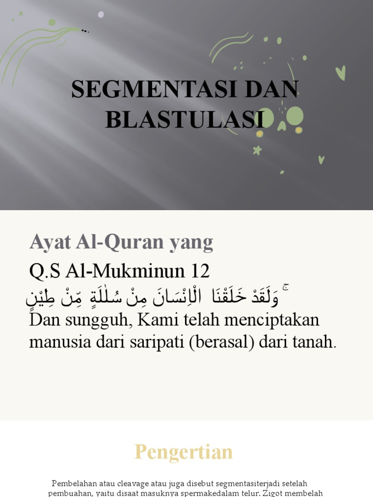 Proses Segmentasi dan Blastulasi Embrio | PDF