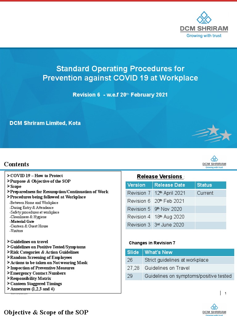 Sop Covid 19 - 12.04.21 | PDF | Sick Leave | Hygiene