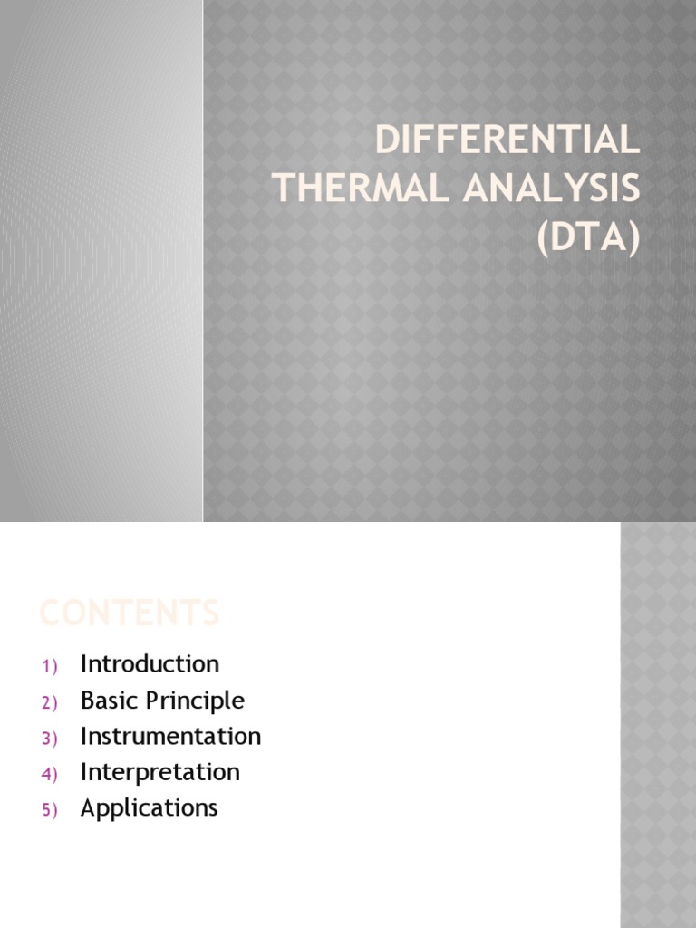 Differential Thermal Analysis Overview | PDF | Thermal Analysis ...