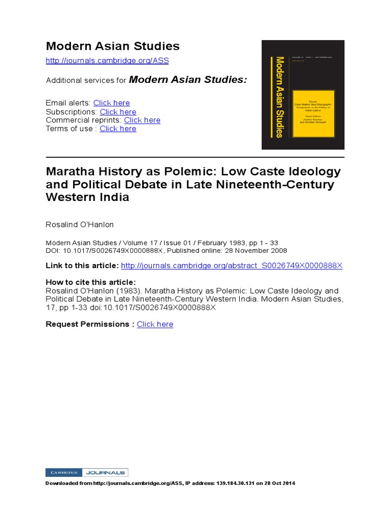 Modern Asian Studies | PDF | Caste | Sikhism