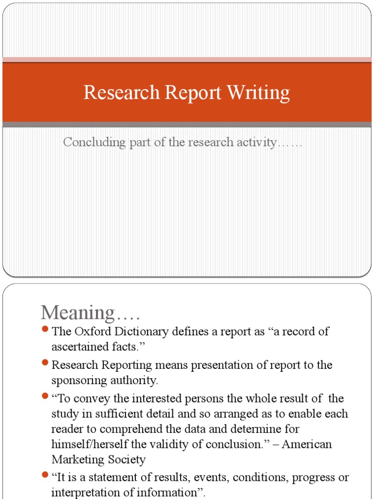 Research Report Writing | PDF | Cognition | Communication