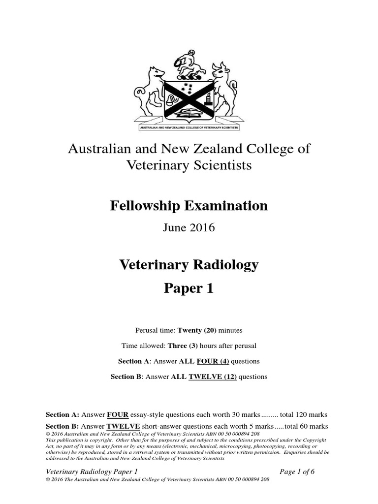 Australian and New Zealand College of Veterinary Scientists: Fellowship ...